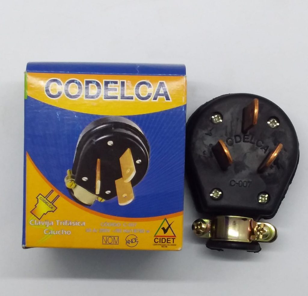 Clavija Trifasica 50amp 250v Caucho Codelca ⋆ Donde consigues lo que quieres!